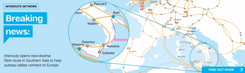 Interoute Opens New Diverse Fibre Route In Southern
